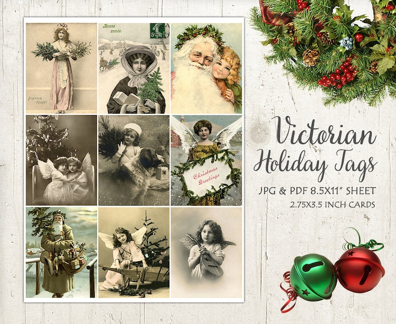 Christmas Gift Tags Holiday Vintage Tags Antique - Etsy