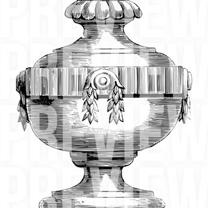 Vintage Illustration Digital Download - Antique Plant Urn Planter ...