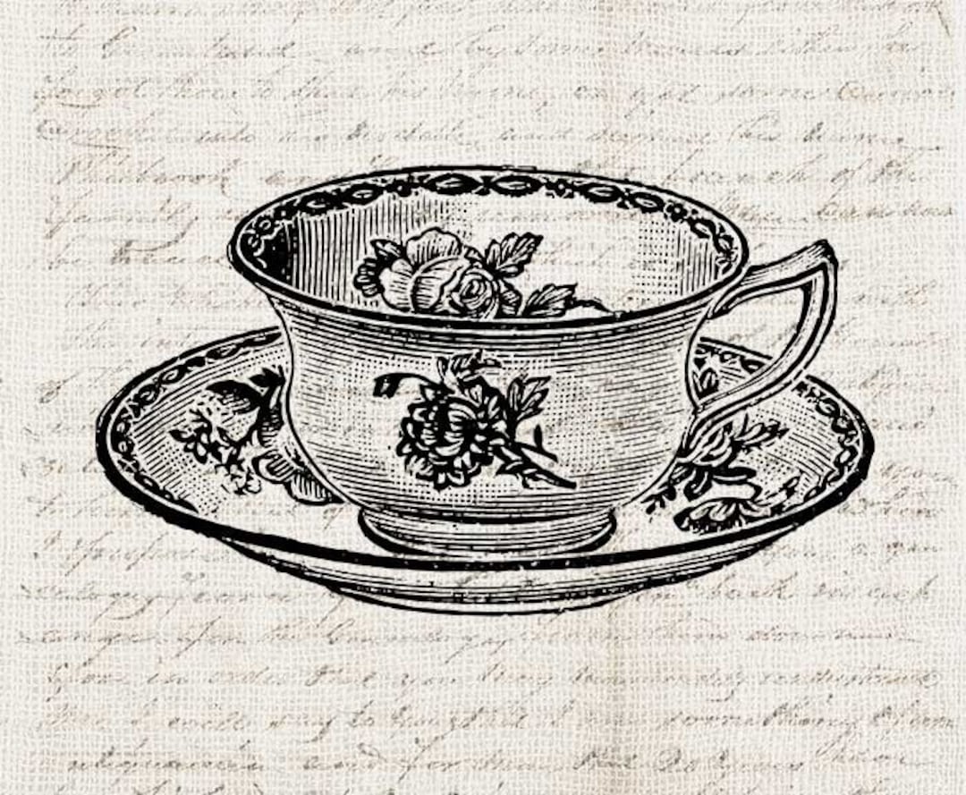 Vintage Tea Cups Drawing