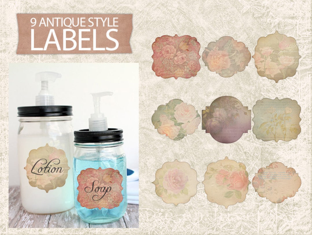 Digital Vintage Labels - Antique Printable Labels - Digital Labels ...