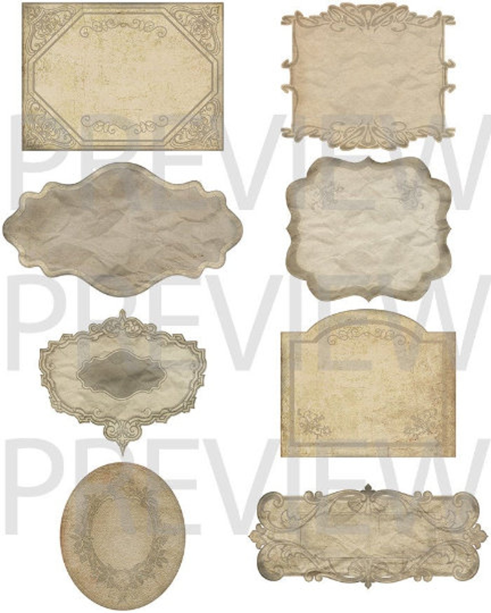 Digital Vintage Labels Antique Printable Labels Digital - Etsy