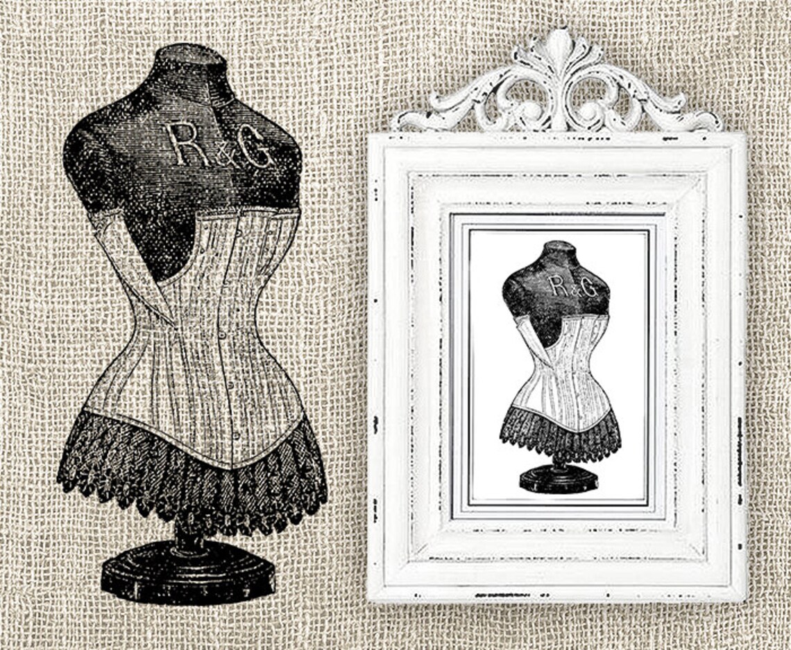 Vintage Dress Form - Digital Download Clipart - Dress Form Illustration ...