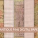 5 Digital Papers INSTANT DOWNLOAD Antique Style Pink Tones | Etsy