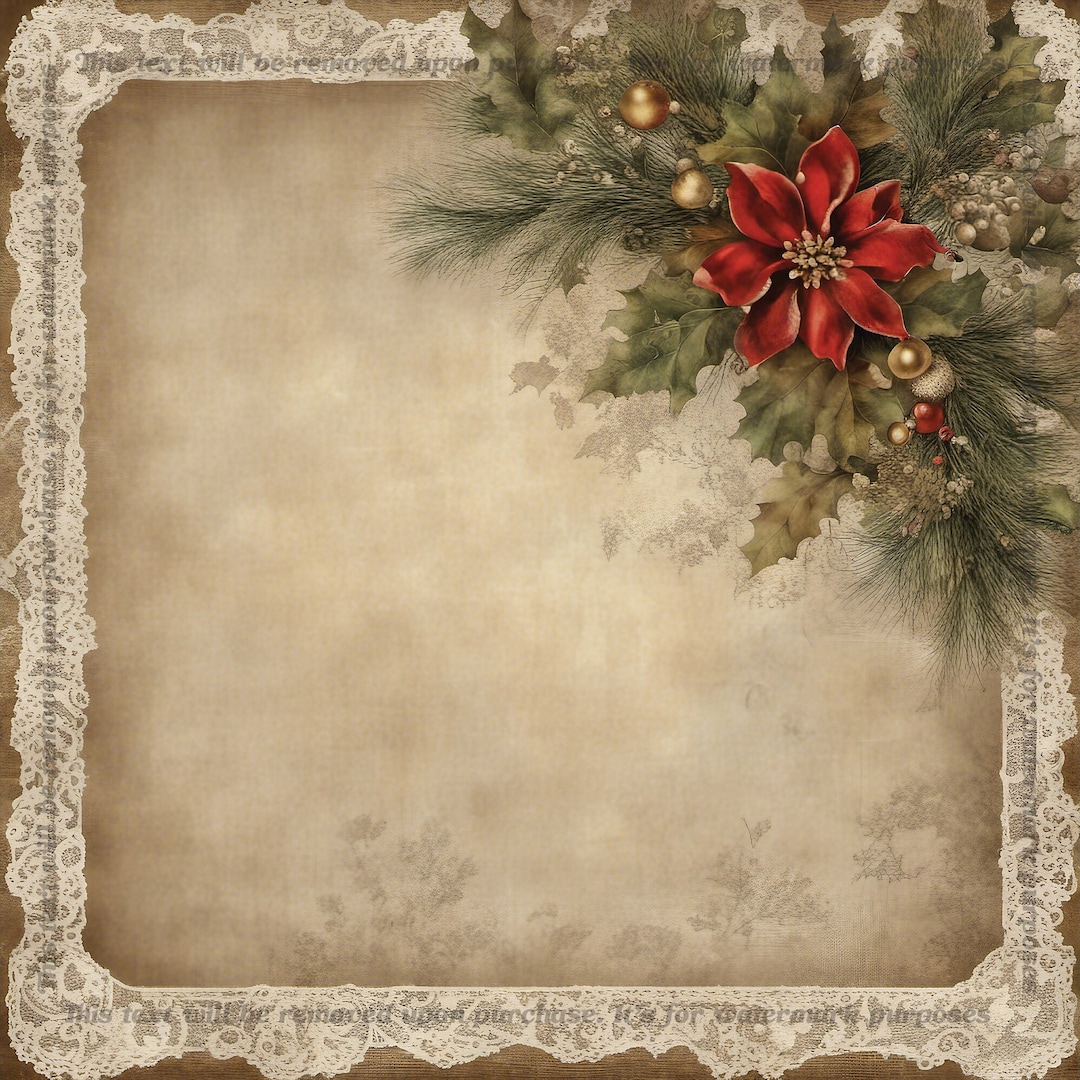 Christmas Printable Digital Paper Vintage Christmas Scrapbook ...