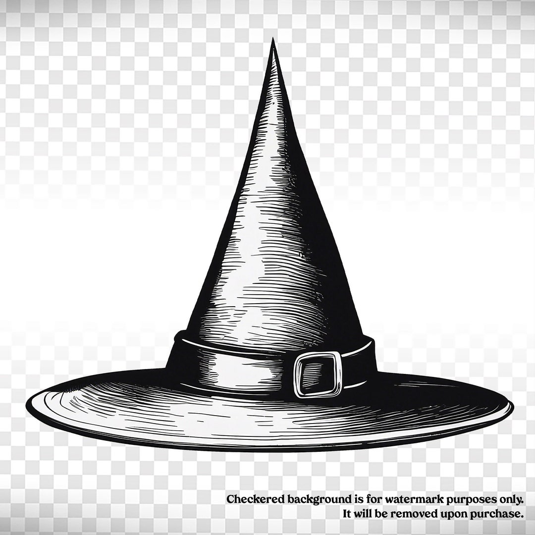 Vintage Halloween Witch Hat Clipart PNG Illustration Printable Journal ...