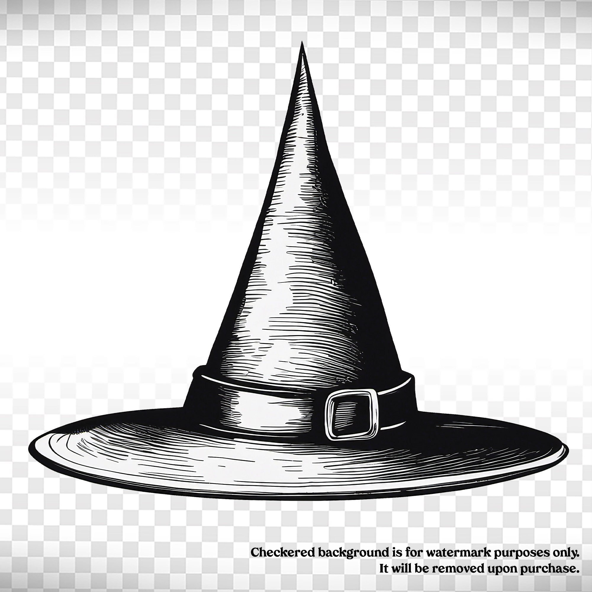 Vintage Halloween Witch Hat Clipart PNG Illustration Printable Journal ...
