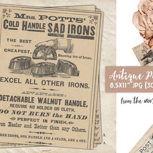 6 Antique Ads Paper Set - Old Ads - Digital Vintage Paper Background ...