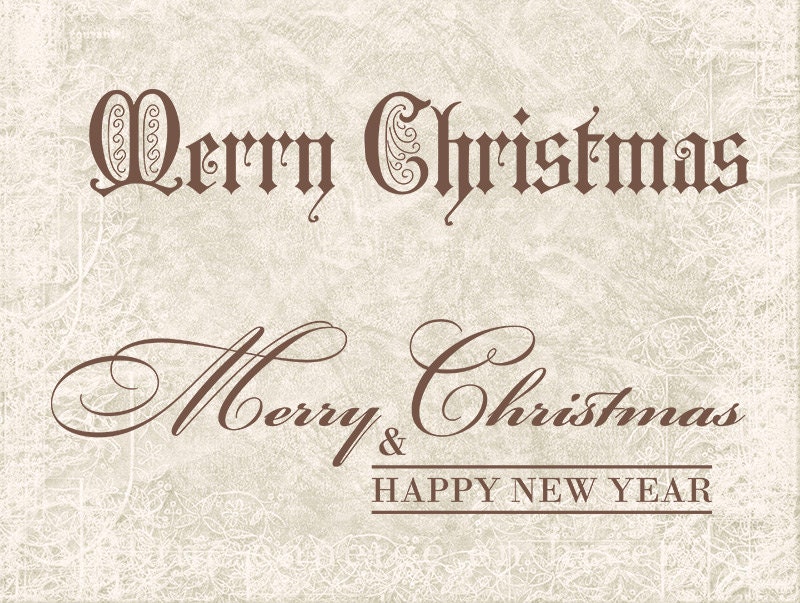 Digital Download Antique Christmas Vintage Merry Christmas Typography ...