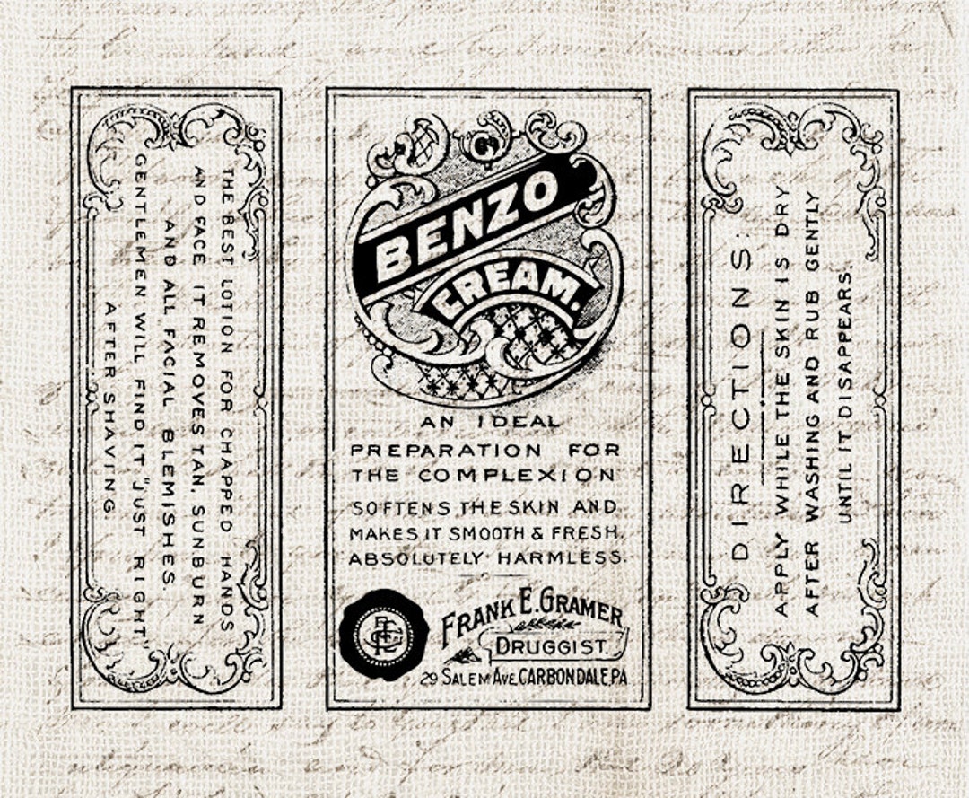 Antique Apothecary Label Clipart – Junk Journal Advertisement Ephemera ...