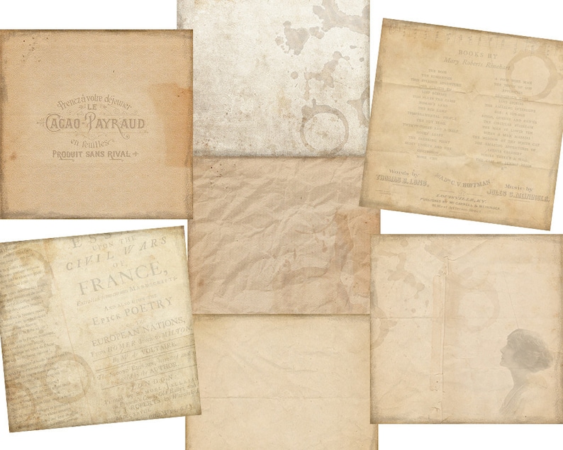 7 Digital Paper 12x12 Scrapbook Antique Background Old - Etsy