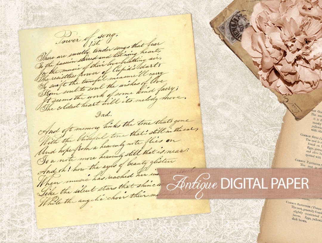 Digital Paper - INSTANT DOWNLOAD Antique Paper Background Wallpaper Old ...