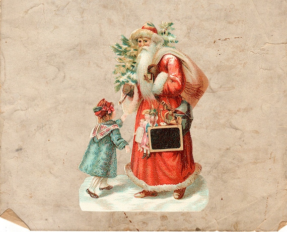 Digital Christmas Color Santa St. Nick Antique Vintage Santa - Etsy