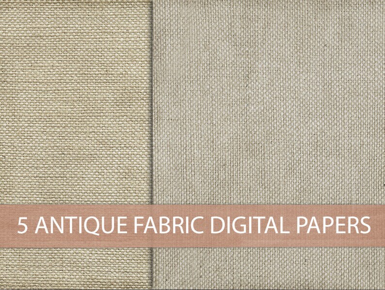 5 Digital Fabric Papers - INSTANT DOWNLOAD - Antique Texture Fabric ...