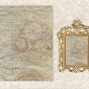 5 Digital Papers - INSTANT DOWNLOAD - Antique Old Paper Maps ...