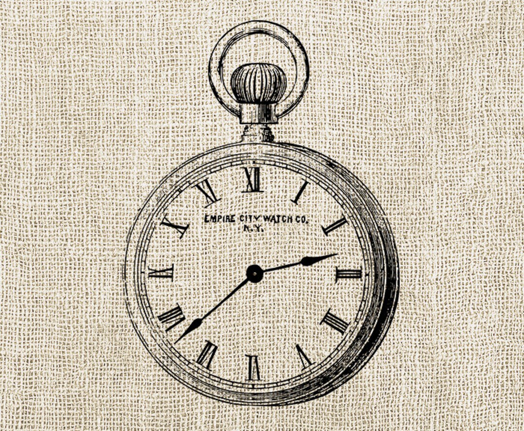 Clock Illustration Digital Download - Antique Vintage Clock Time ...