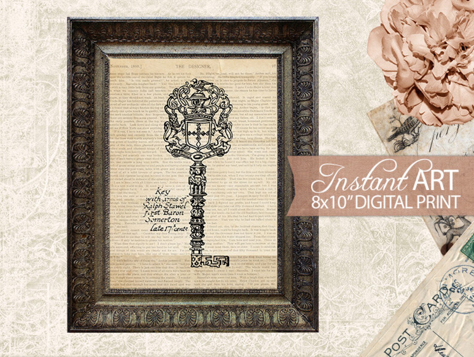 Printable Vintage Key Art Old Key Print Antique Key - Etsy
