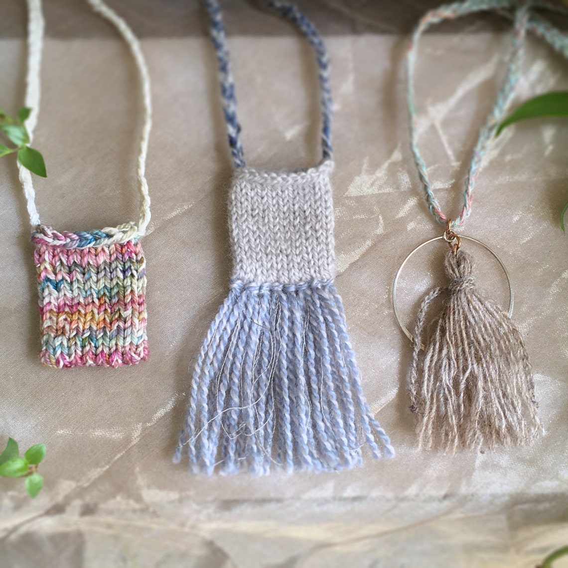 Knit Wool Amulet Pouch Necklace: Fiber Art Medicine Bag - Etsy