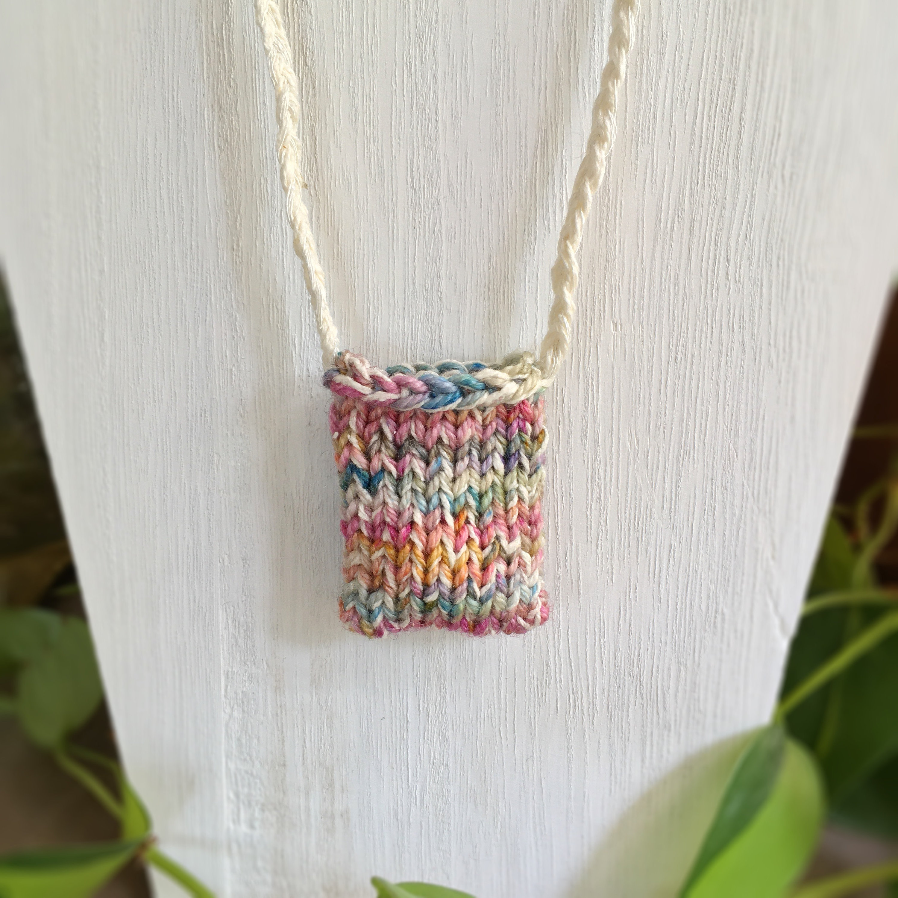 Knit Wool Amulet Pouch Necklace: Fiber Art Medicine Bag - Etsy