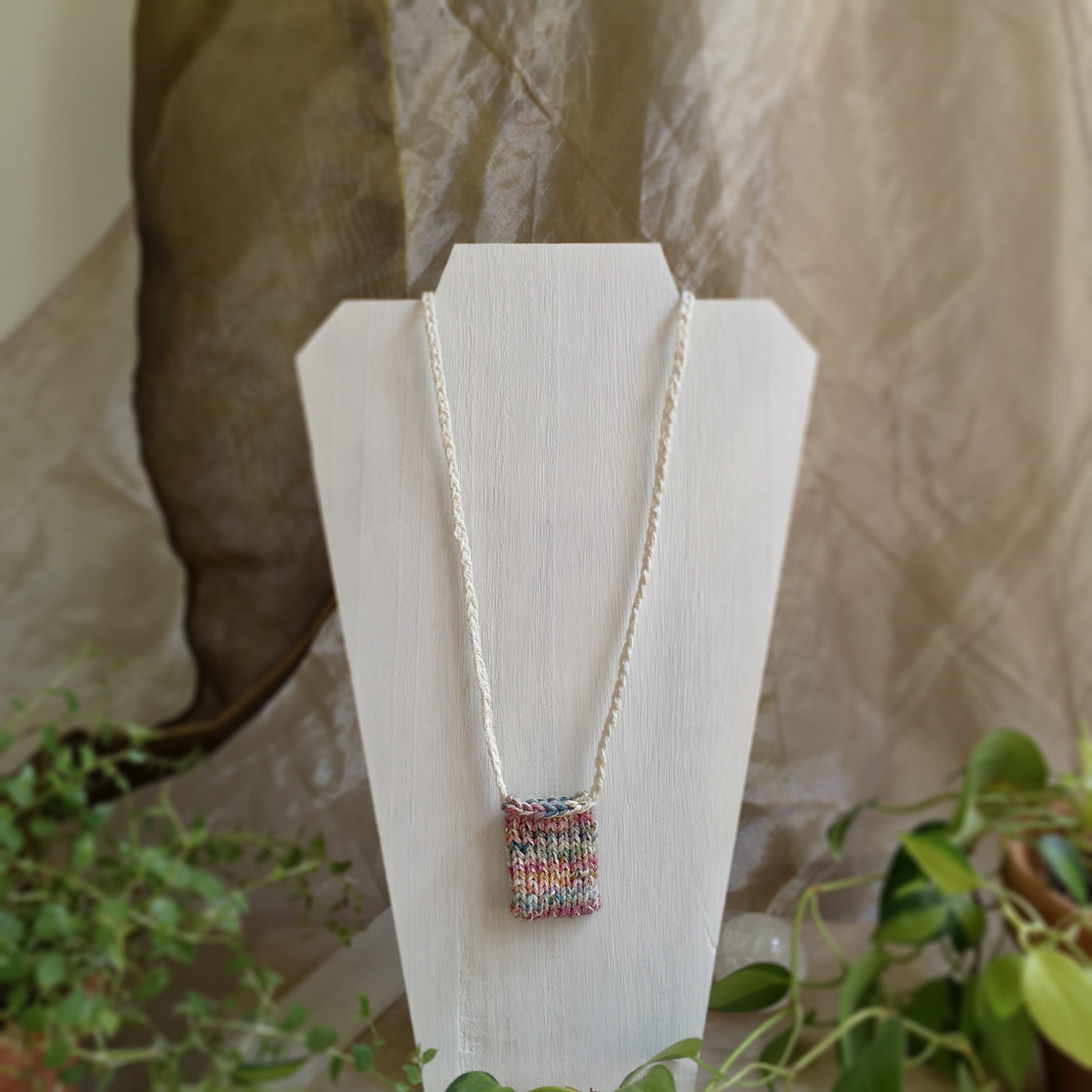 Knit Wool Amulet Pouch Necklace: Fiber Art Medicine Bag - Etsy