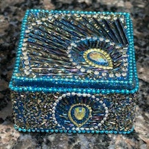 Trinket Box : Small Blue Jeweled Trinket Box Beautiful - Etsy