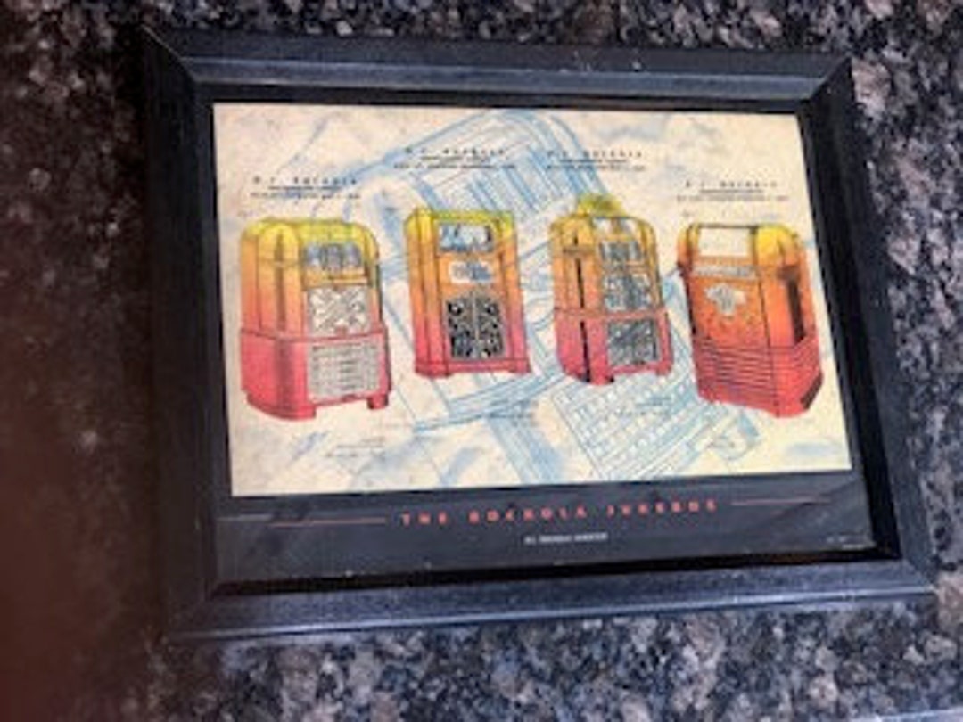 Vintage Rockola Jukebox Framed Print, Music Memorabilia - Etsy