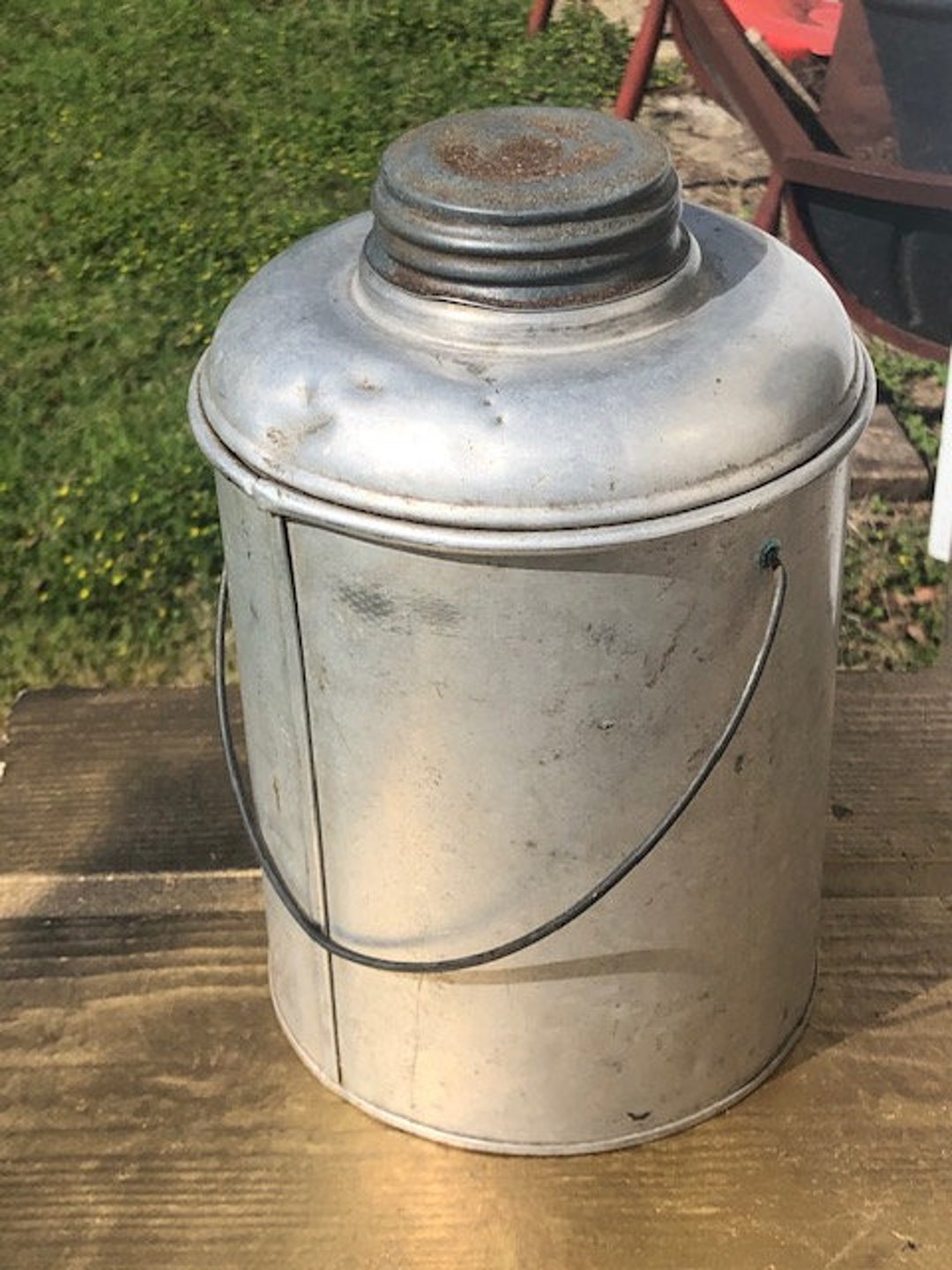 Porcelain Lined Aluminum Creamer Can - Antique - Etsy