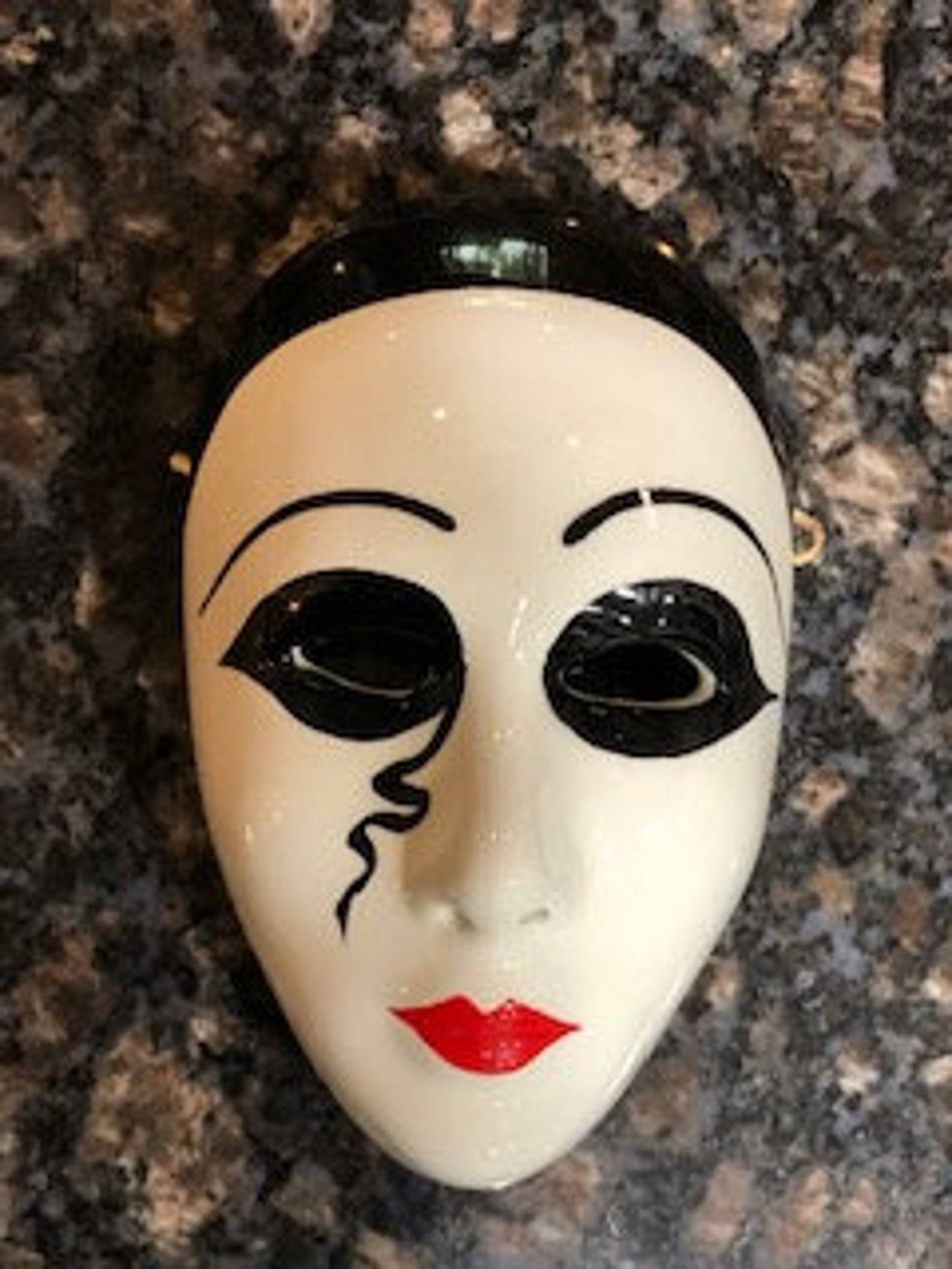 Firenzi Ponte Vecchio Porcelain Hand Painted- Signed Mask. 5'' by 3 ...