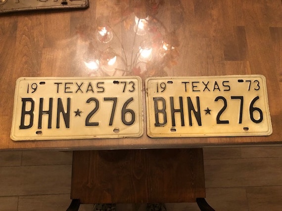 1973 Texas Passenger Car License Plate Set- BHN-276 T… - Gem