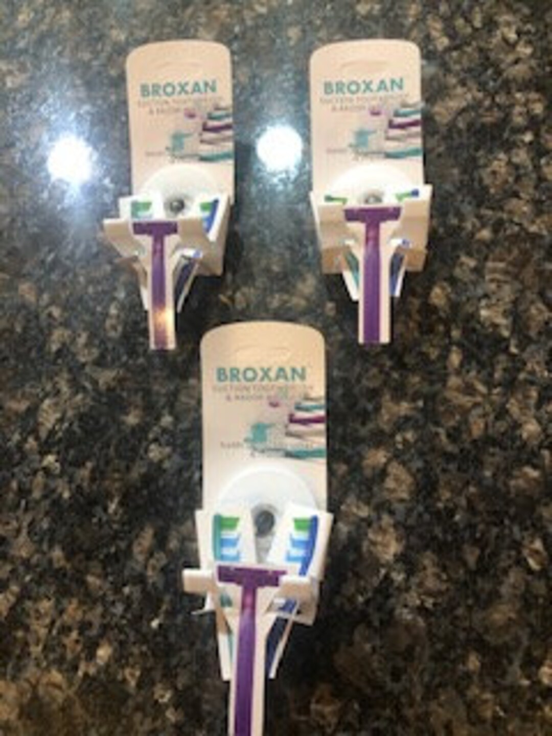 Broxan - 2 Toothbrush and 1 Razor Suction Cup Holder. 3 Pack - New in ...