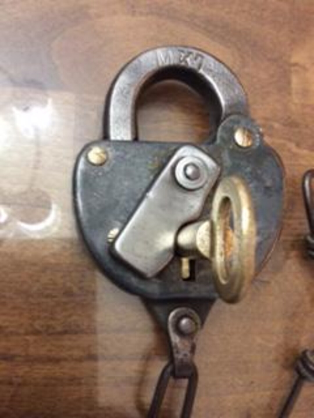 Fraim Railroad Switch Padlock With Brass Railroad Key- MKT R.R ...