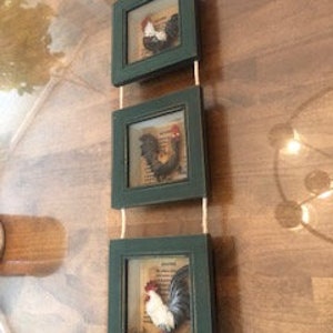 Rooster 3 Framed Shadowbox Style Wall Decor Hanging. 24'' Tall - Etsy