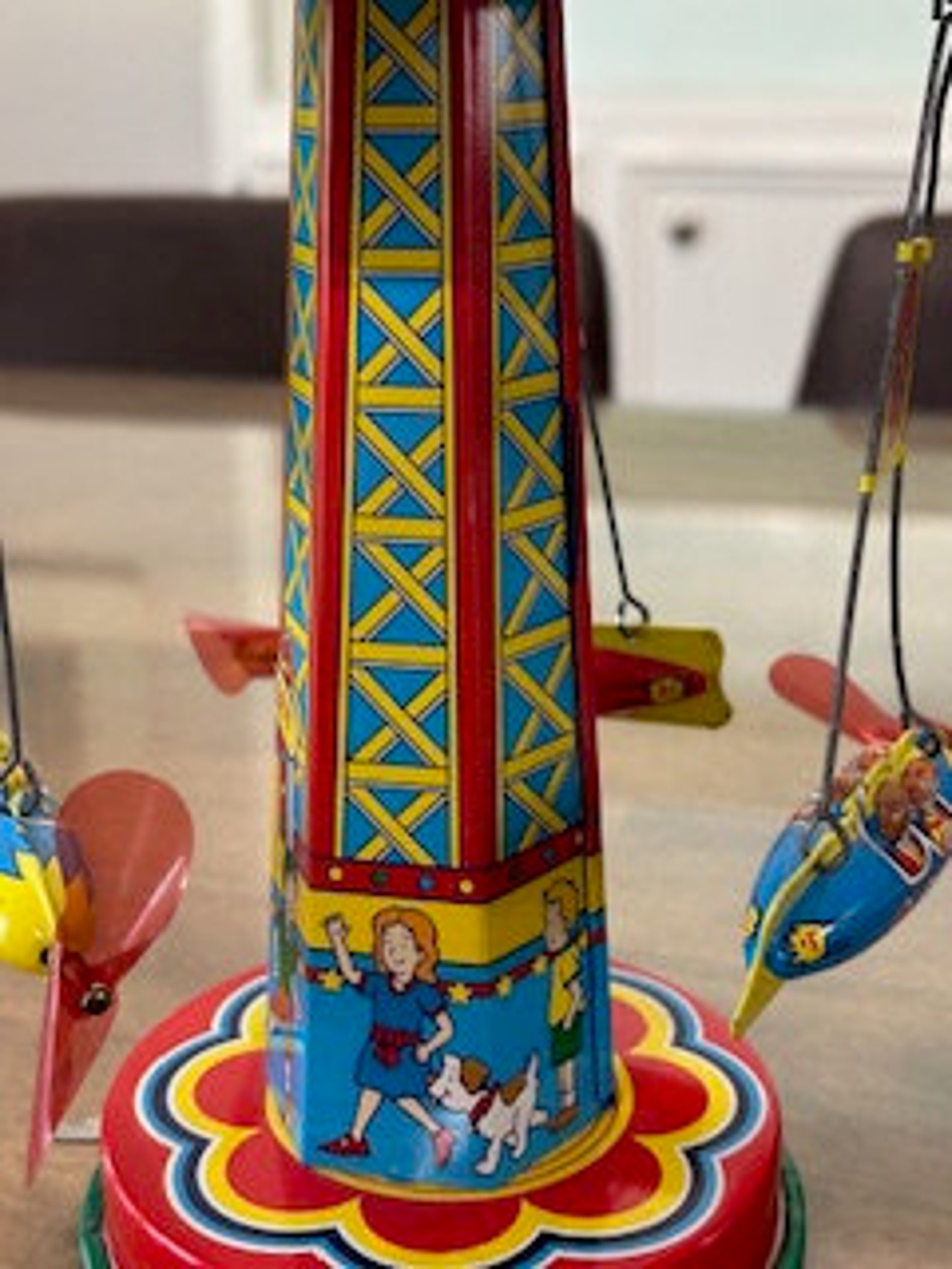Schylling Metal Toy Carnival Ride One Ride Rocket Missing works Great ...