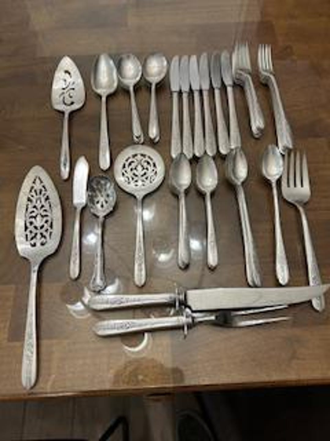 Nobility Plate Royal Rose - Silver Plate Oneida Flatware Set- 50 Piece ...
