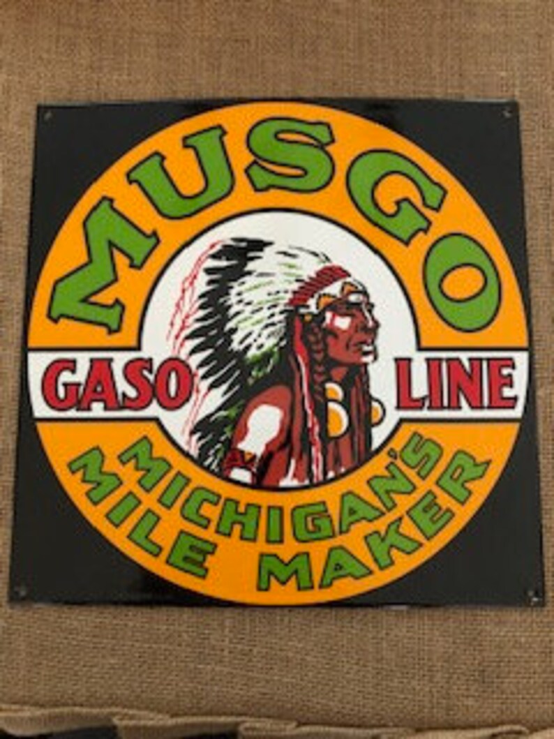 Musgo Gasoline Sign Porcelain Enamel Coating | Etsy