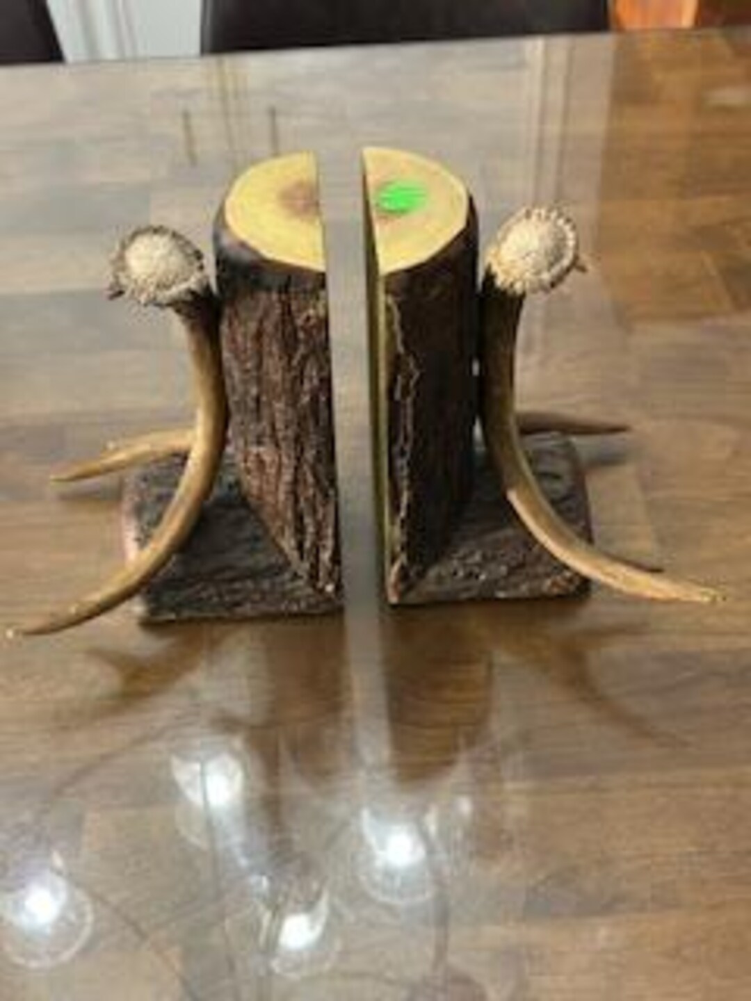 Deer Antler Bookends - Solid Heavy Deer Antler Bookends- Vintage . - Etsy