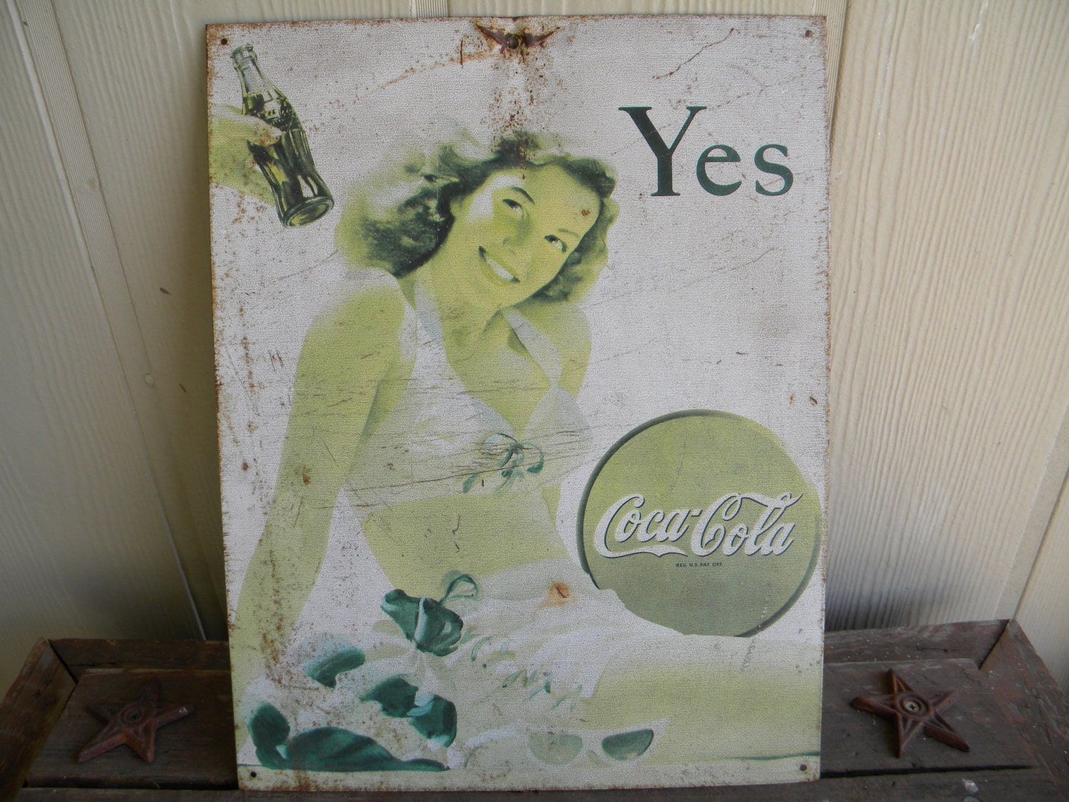 Coca Cola Sign : Coca Cola YES Metal Sign Antique | Etsy