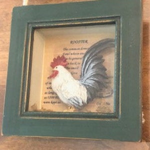 Rooster 3 Framed Shadowbox Style Wall Decor Hanging. 24'' Tall - Etsy