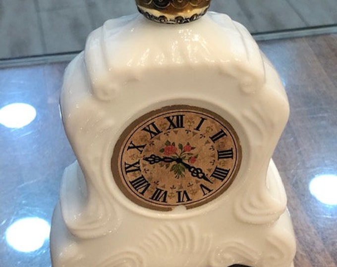 Avon : Vintage Avon Milk Glass Mantle Clock Bottle- Nice Condition - Etsy