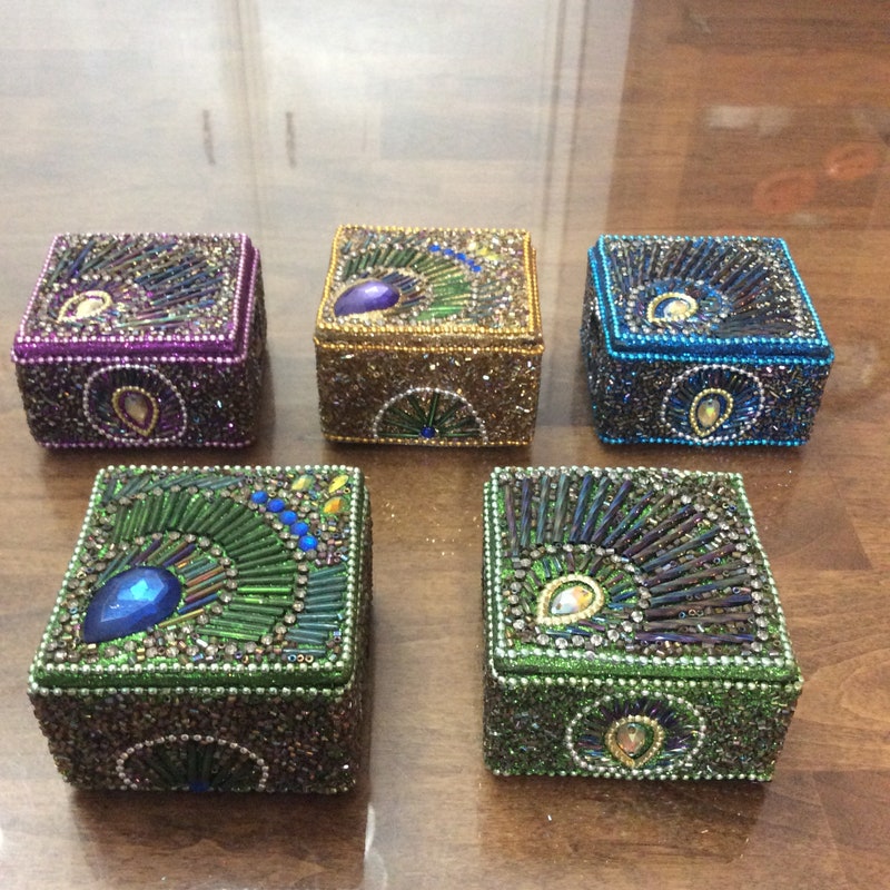 Jeweled Trinket Box - Etsy