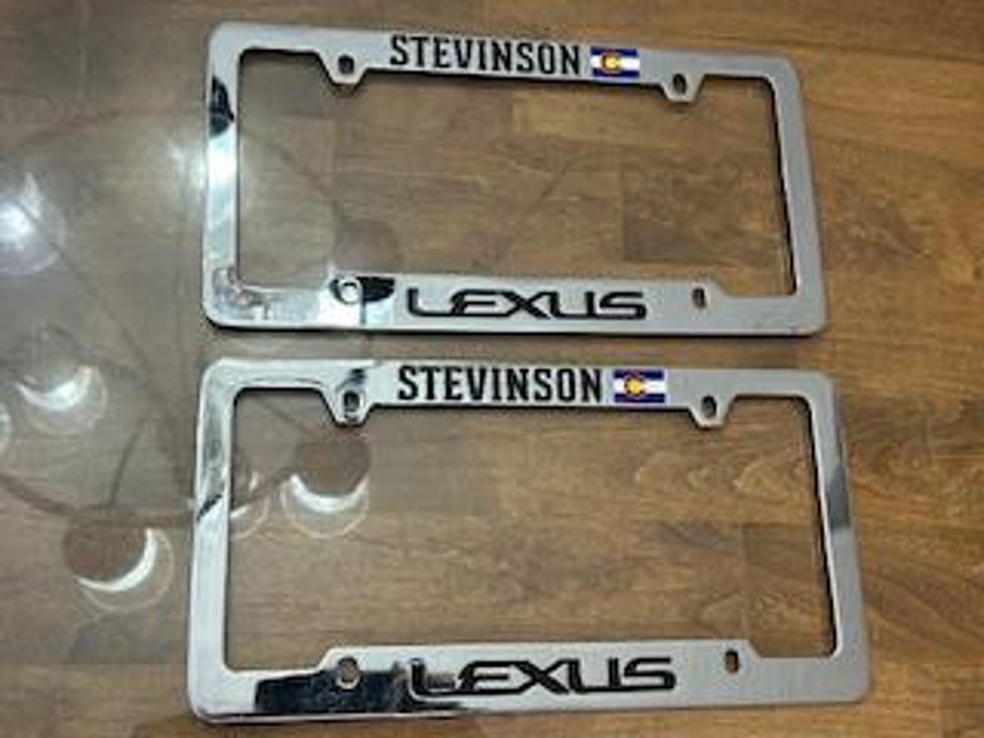 License Plate Chrome Dealership Cover: Pair - All Chrome Metal " Lexus ...
