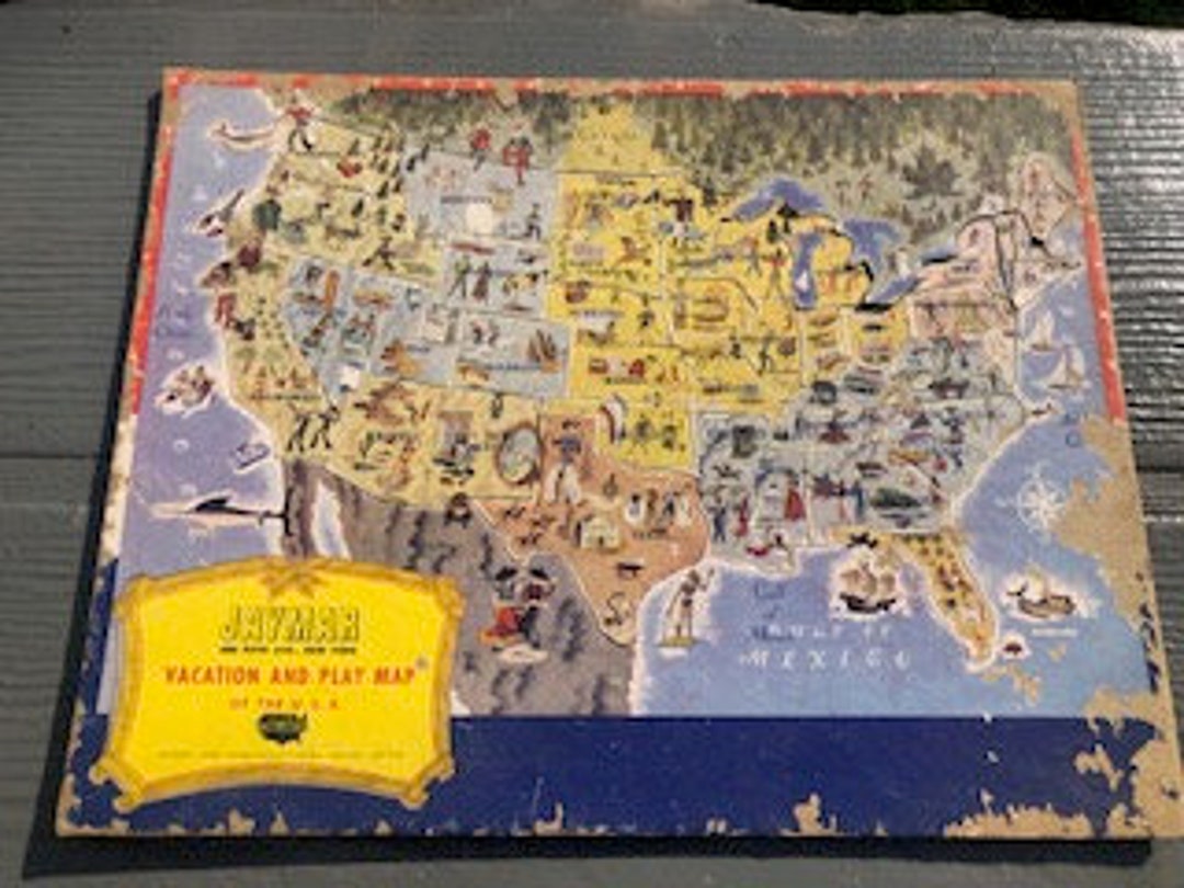 Puzzle: Jaymar Vintage United States of America 1950's Era. Collectible ...