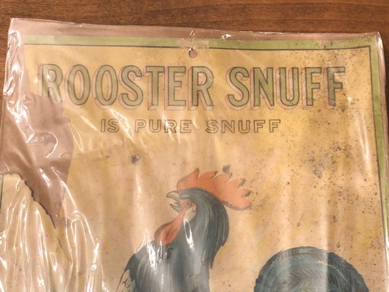 Rooster Snuff Antique 1925 Calendar Encased in Plastic Cover - Etsy