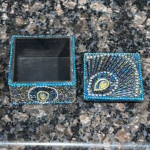 Trinket Box : Small Blue Jeweled Trinket Box Beautiful - Etsy