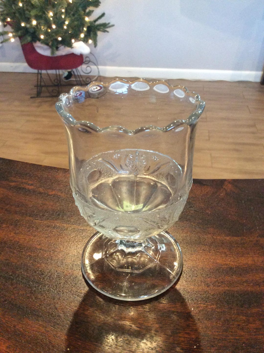 Spooner: Early Victorian 1800's Clear Ornately Decorative Glass Spooner ...