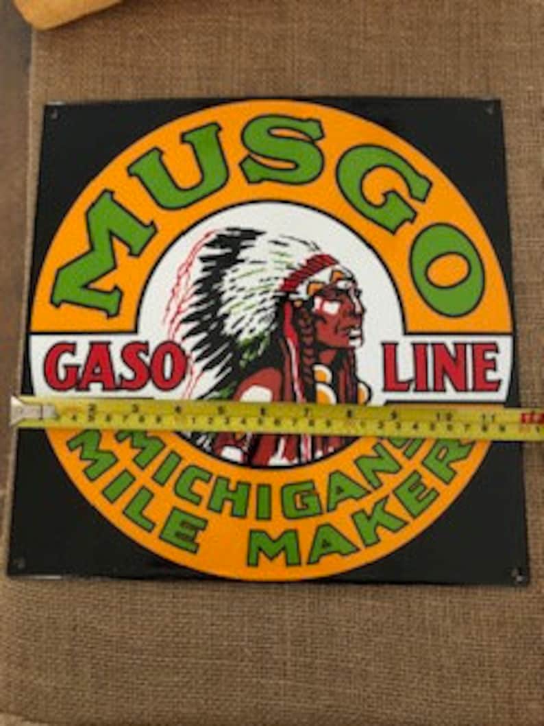 Musgo Gasoline Sign Porcelain Enamel Coating | Etsy