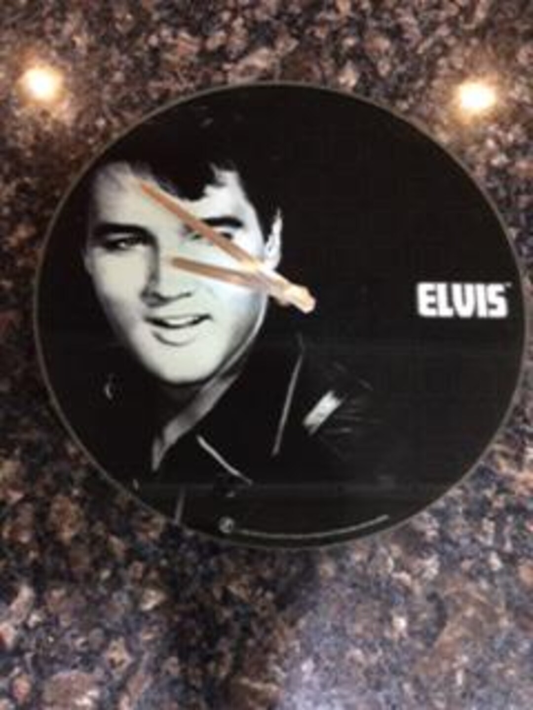 Elvis Clock - Elvis Presley Black Glass Battery Operated Clock - 12 ...