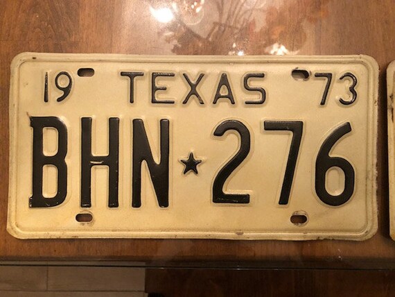 1973 Texas Passenger Car License Plate Set- BHN-276 T… - Gem
