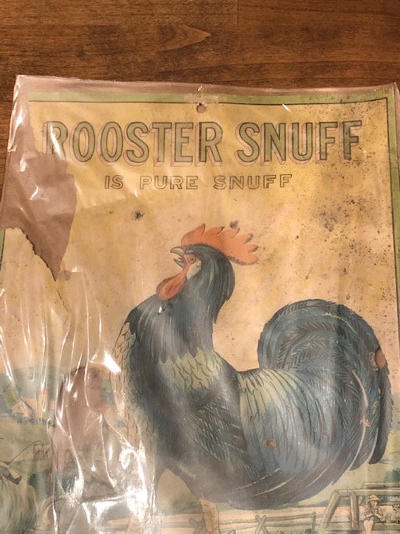 Rooster Snuff Antique 1925 Calendar Encased in Plastic Cover - Etsy