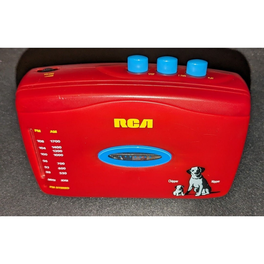 Red RCA Dogs Chipper and Nipper Walkman Cassette Player Working Model ...