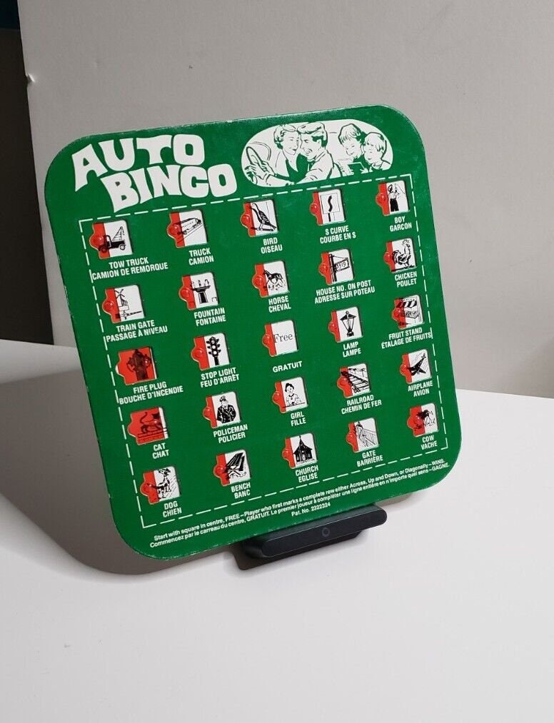 VINTAGE 1950's Regal Mfg Auto Bingo BINGO Game Card for Car Roadtrips ...